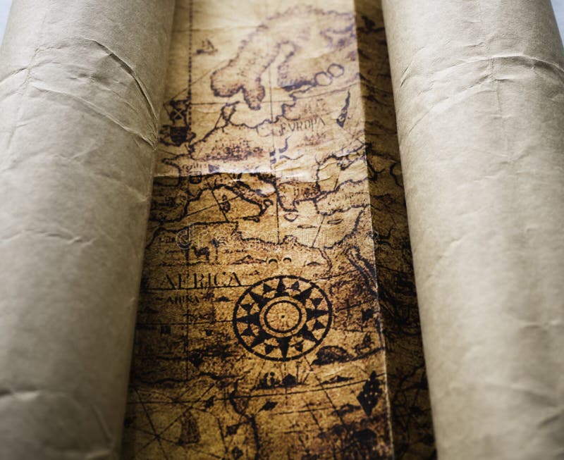 Close up of a old map stock image. Image of geography - 220960843