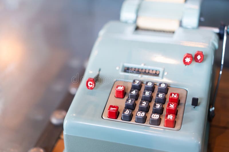 Close-up of an Old Mechanical Calculator ,Antique Vintage Calculator on ...