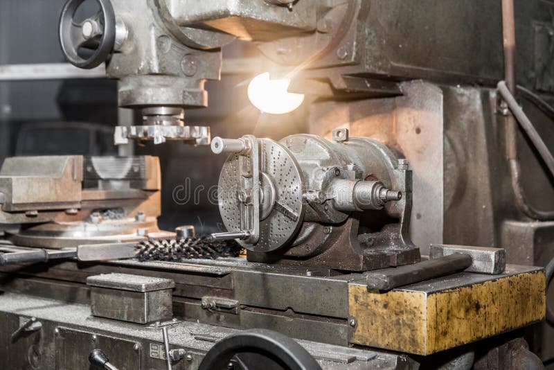 Close-up of Old Milling Machine Equipment at an Industrial Plant Stock ...