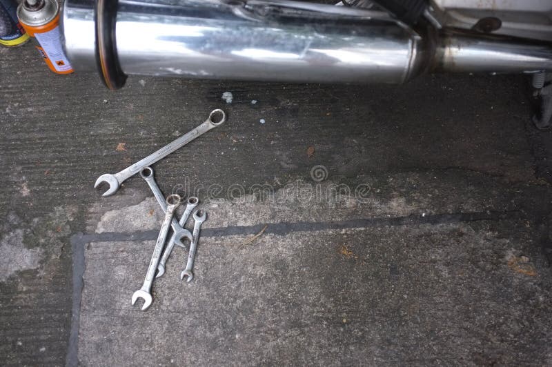 Close-up Old Motorcycle Repair. Background Stock Photo - Image of ...