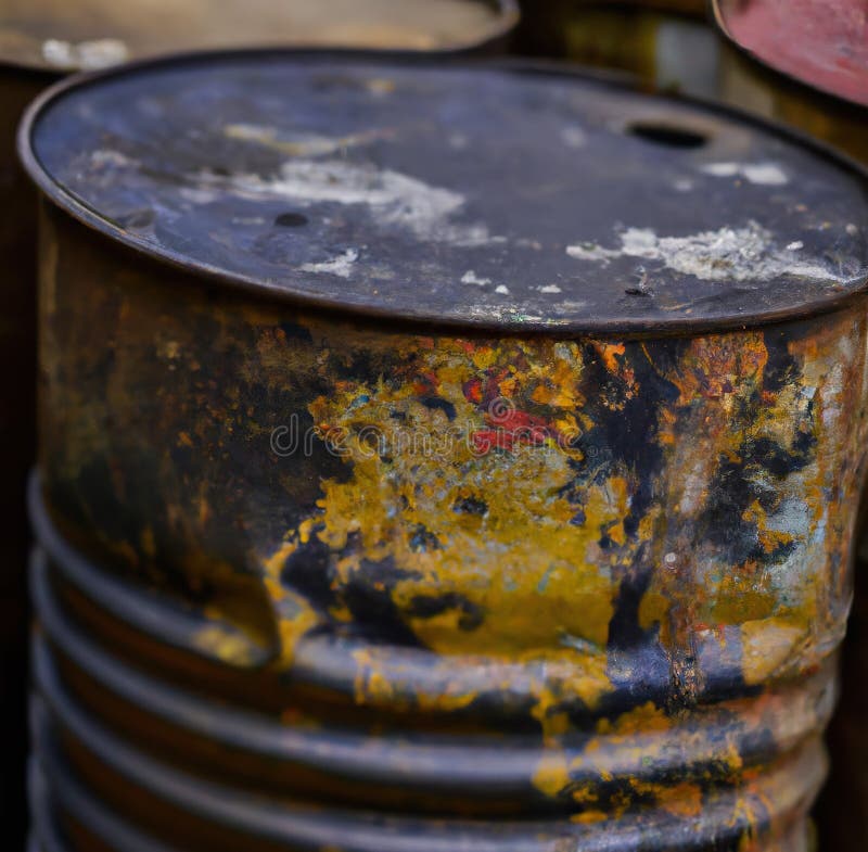 Close Up of Old Oil Drums Created Using Generative Ai Technology Stock ...