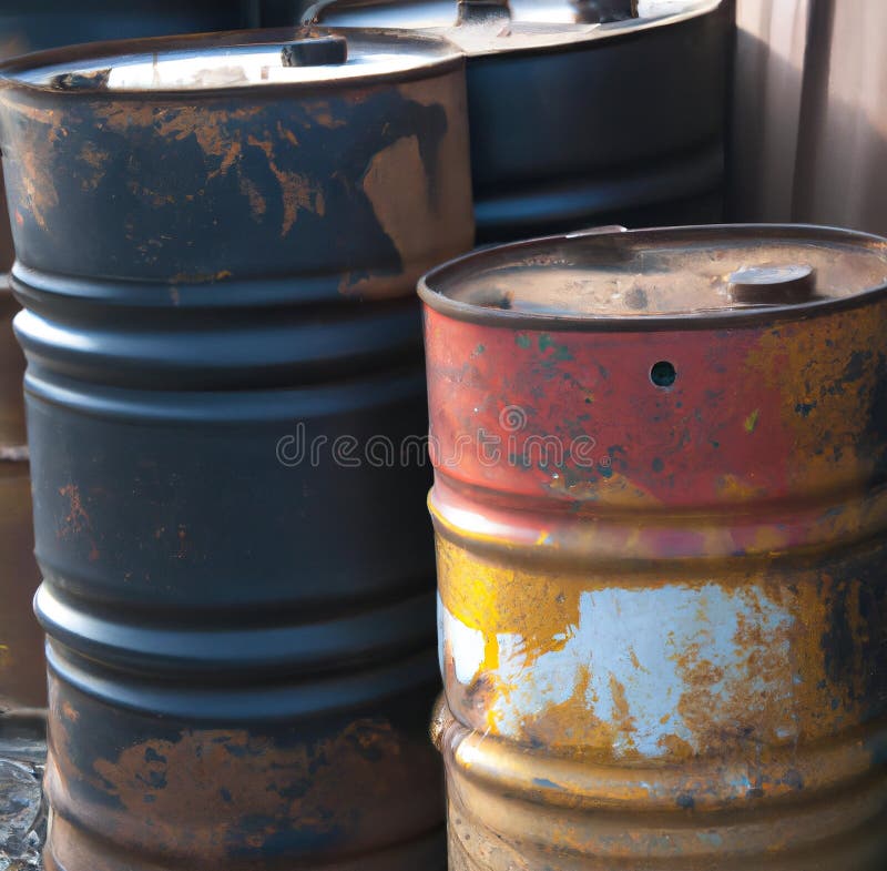 Close Up of Old Oil Drums Created Using Generative Ai Technology Stock ...