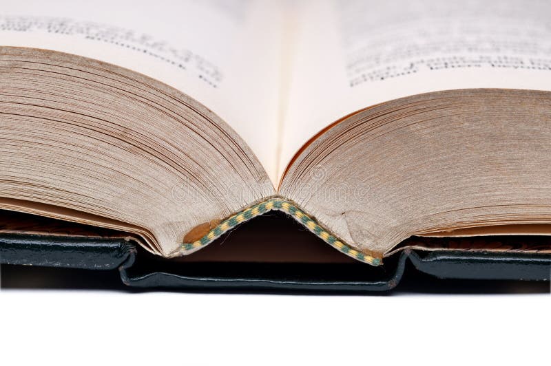 Close Up of an Old Open Book Stock Photo - Image of horizontal, bound ...