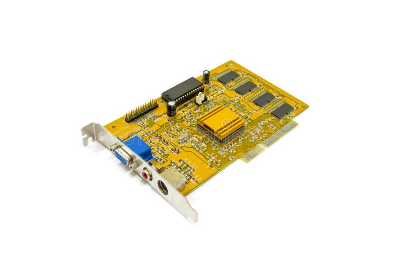 Close Up of Old PCI VGA Card on White Background, Isolated Stock Photo ...