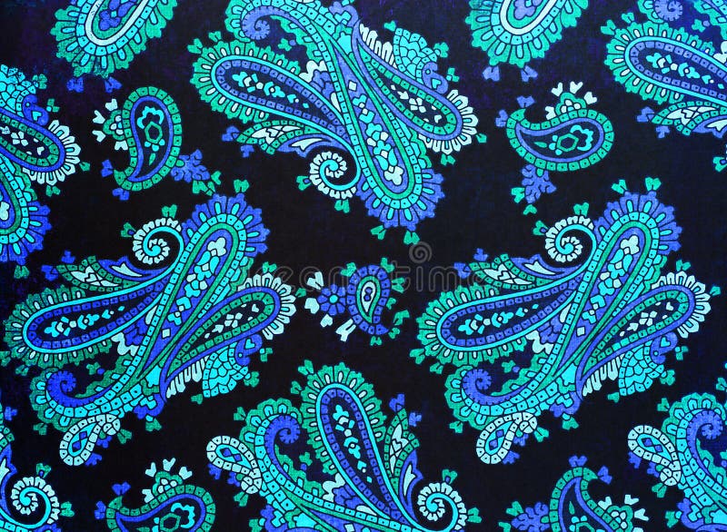 A Close Up of Old Printed Paisley Pattern. Stock Photo - Image of ...
