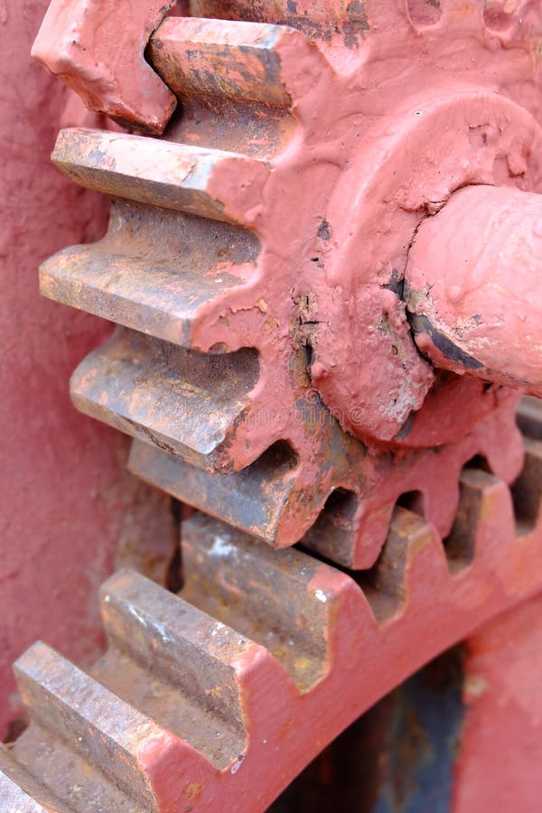 Close up Old Red Cog. stock image. Image of natural - 115151645