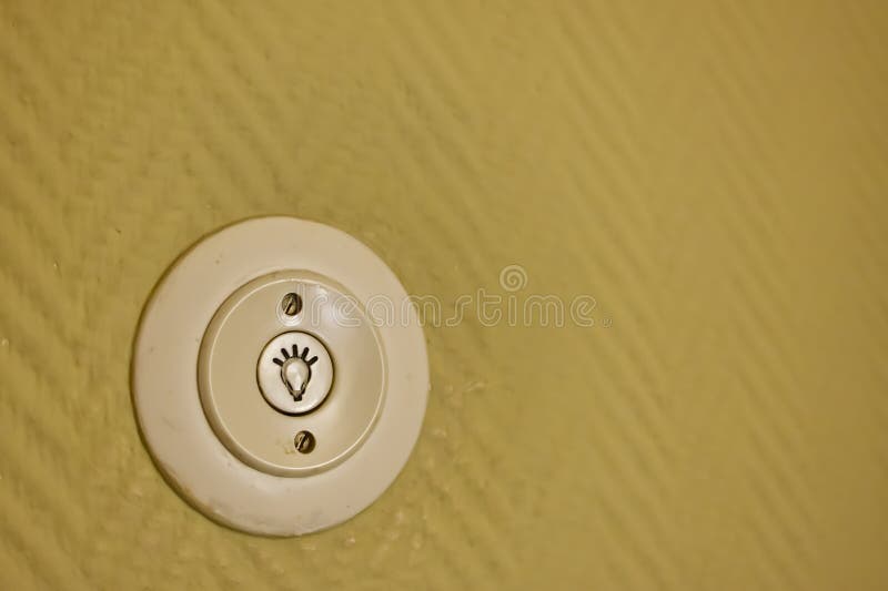 Close-up of Old Retro Vintage Light Switch on Yellow Wall Stock Photo ...