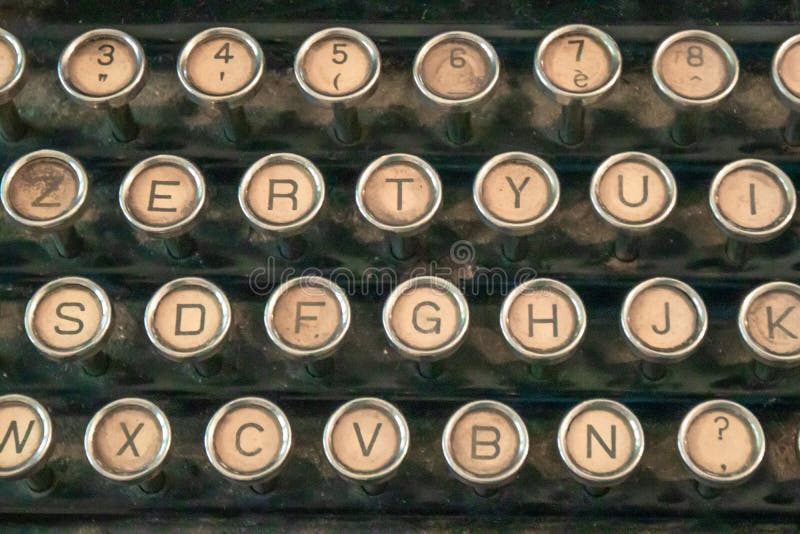 Close Up of Old Retro Vintage Typewriter Letters - Mechanical Machine ...