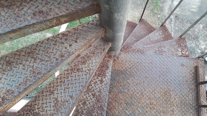 Close Up Old and Rusted Fire Escape. Stock Image - Image of iron ...