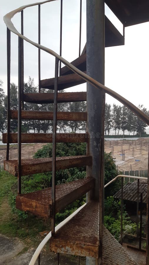 Close Up Old and Rusted Fire Escape. Stock Image - Image of ...