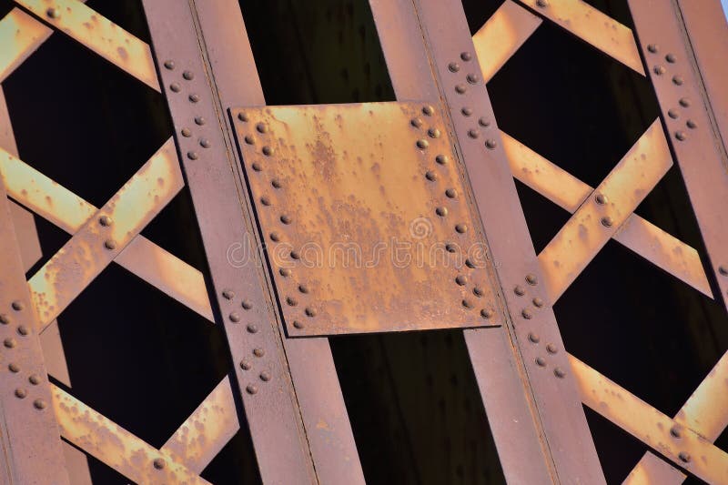Close Up of an Old Rusted Structure Made of Plates and Riveted Joints ...