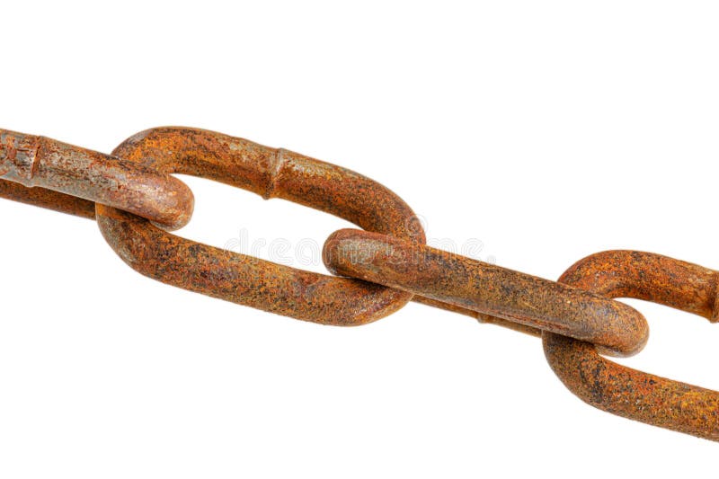 Close Up of Old Rusting Chain Isolated Stock Image - Image of iron ...