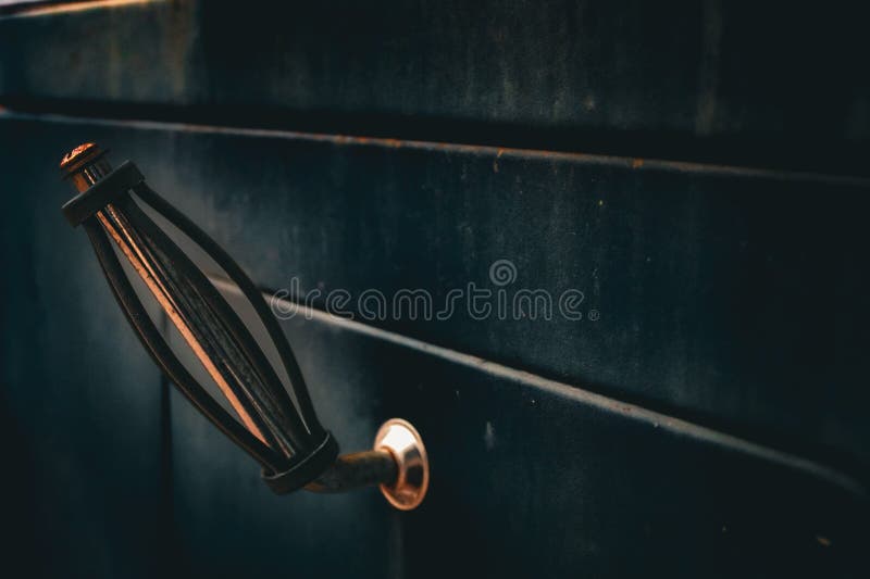 Close-up of Old Rusty Black and Metal Handle on Grill Lifestyles Bbq ...