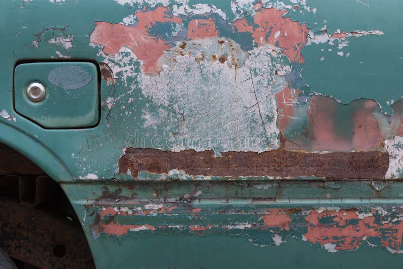 Close Up of Old Rusty Car Door Stock Photo - Image of natural, flora ...