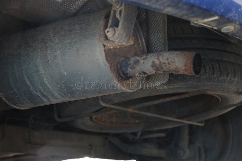 Close Up of an Old Rusty Exhaust Stock Photo - Image of design, engine ...