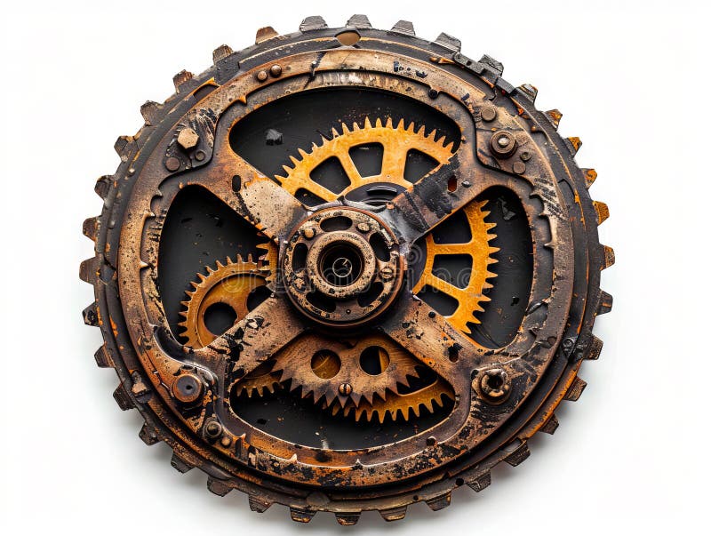 A Close Up of an Old Rusty Gear Wheel on a White Background Stock Photo ...