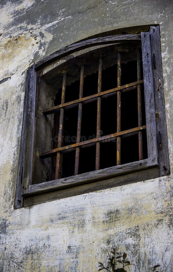 Rusty iron-barred window stock image. Image of house - 166119955