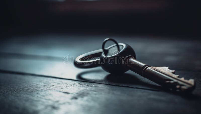 Close Up of an Old Rusty Metal Key Unlocking Success Generated by AI ...