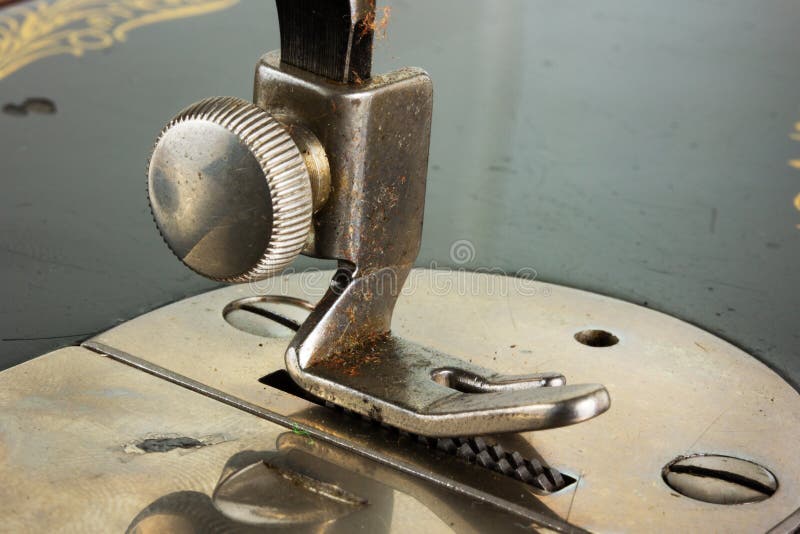 Close Up of an Old Sewing Machine Foot Stock Photo - Image of ...