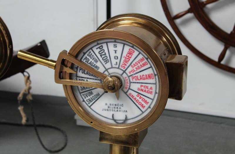 Ship - Engine Order Telegraph. Stock Photo - Image of half, antique ...