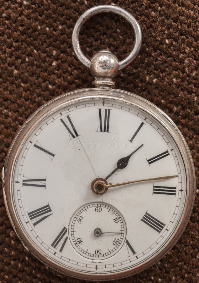 Close-up of an Old Sterling Silver Pocket Watch Stock Image - Image of ...