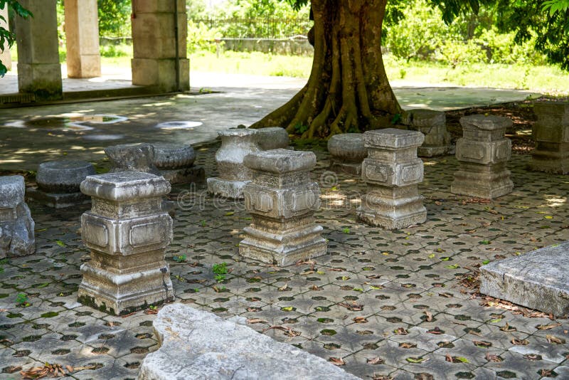 Close-up of Old Stone Pillars and Piles in Historic Building Stock ...