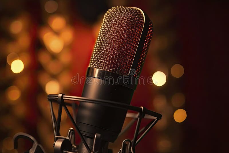 Close-up of an Old Studio Microphone with Lots of Bokeh Stock ...
