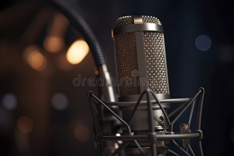 Close-up of an Old Studio Microphone with Lots of Bokeh Stock ...