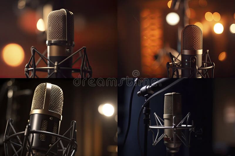 Close-up of an Old Studio Microphone with Lots of Bokeh Stock ...
