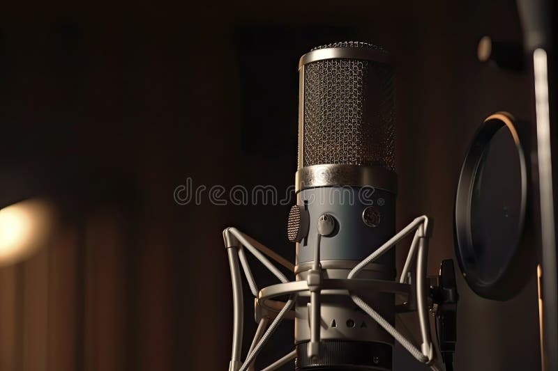 Close-up of an Old Studio Microphone with Lots of Bokeh Stock ...