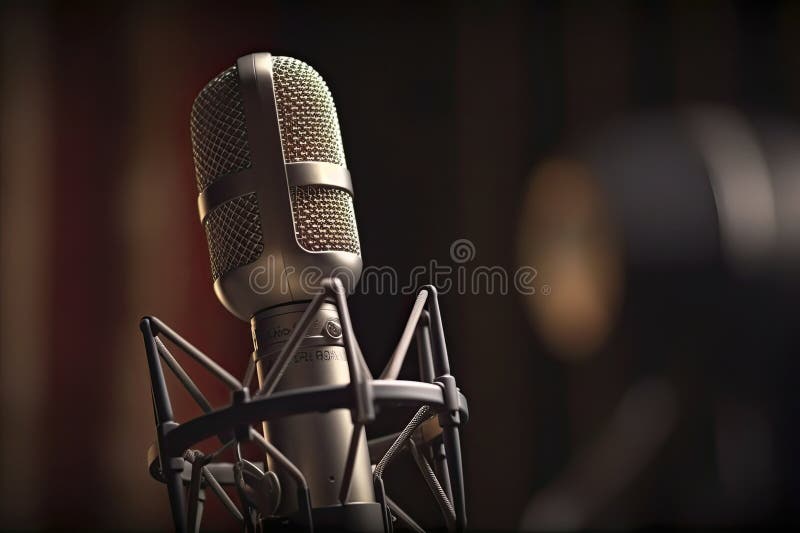 Close-up of an Old Studio Microphone with Lots of Bokeh Stock ...