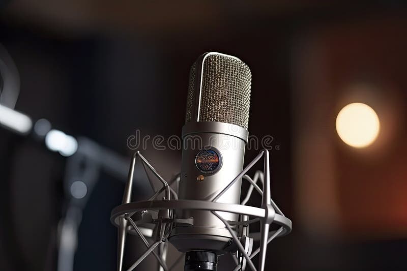 Close-up of an Old Studio Microphone with Lots of Bokeh Stock ...