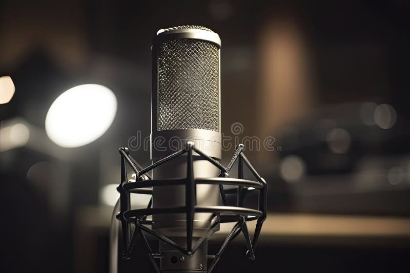Close-up of an Old Studio Microphone with Lots of Bokeh Stock ...