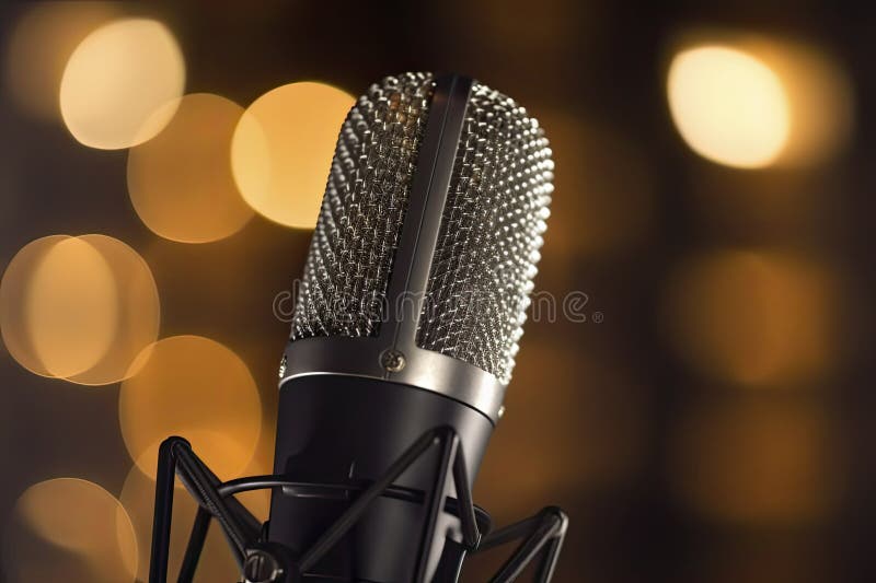 Close-up of an Old Studio Microphone with Lots of Bokeh Stock ...