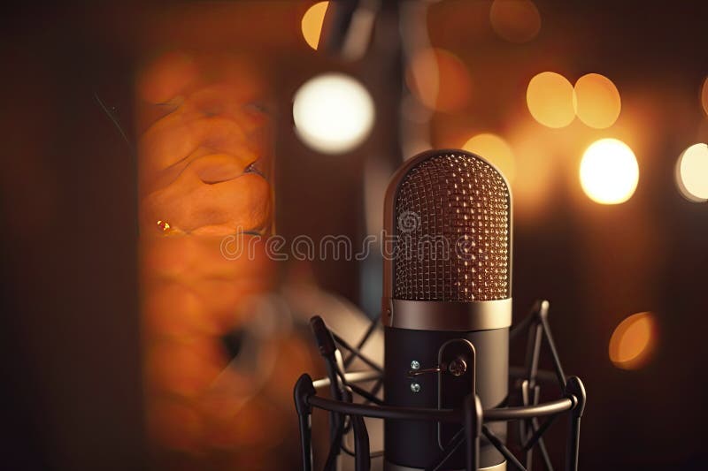 Close-up of an Old Studio Microphone with Lots of Bokeh Stock ...