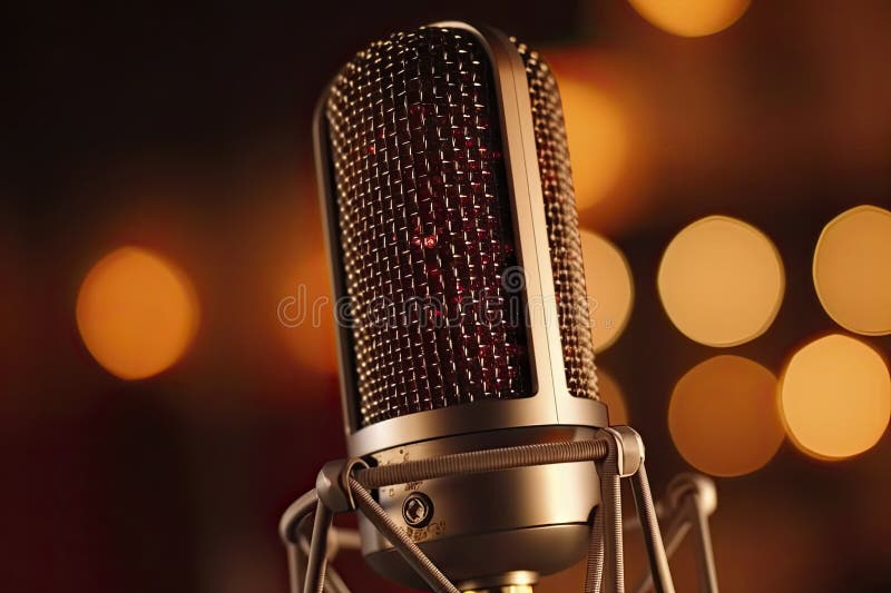 Close-up of an Old Studio Microphone with Lots of Bokeh Stock ...