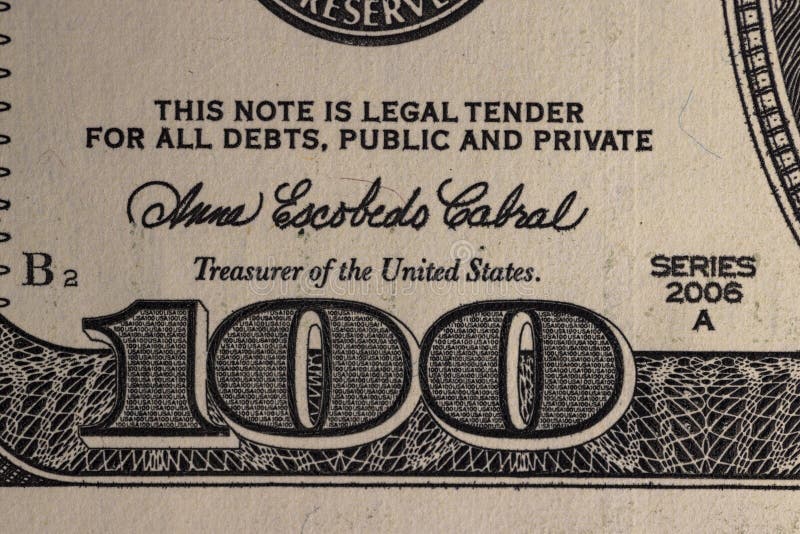 Close-up of an Old-style Hundred US Dollars Stock Image - Image of ...