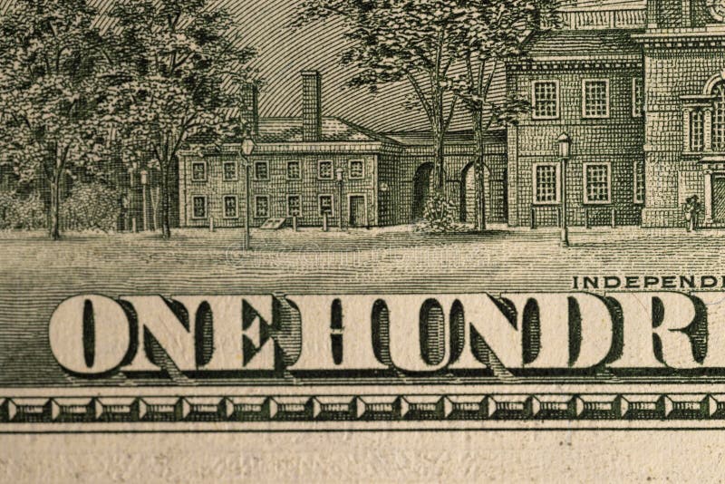 Close-up of an Old-style Hundred US Dollars Stock Image - Image of ...