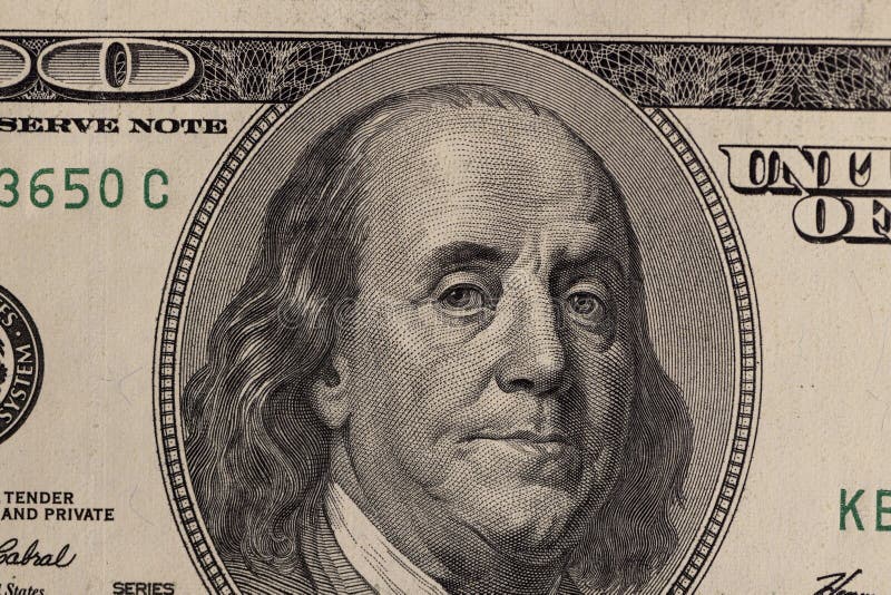 Close-up of an Old-style Hundred US Dollars Stock Image - Image of ...