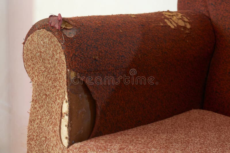 Close-up of Old Torn Sofa Upholstery Stock Image - Image of damaged ...