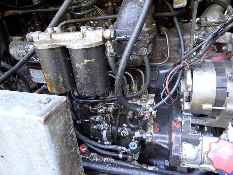 Close-up of an Old Tractor Engine Stock Image - Image of mechanic ...