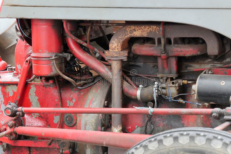Close Up of Old Tractor Engine Stock Image - Image of transportation ...