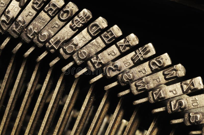 Close-up of Old Typewriter Letter and Symbol Keys Stock Image - Image ...