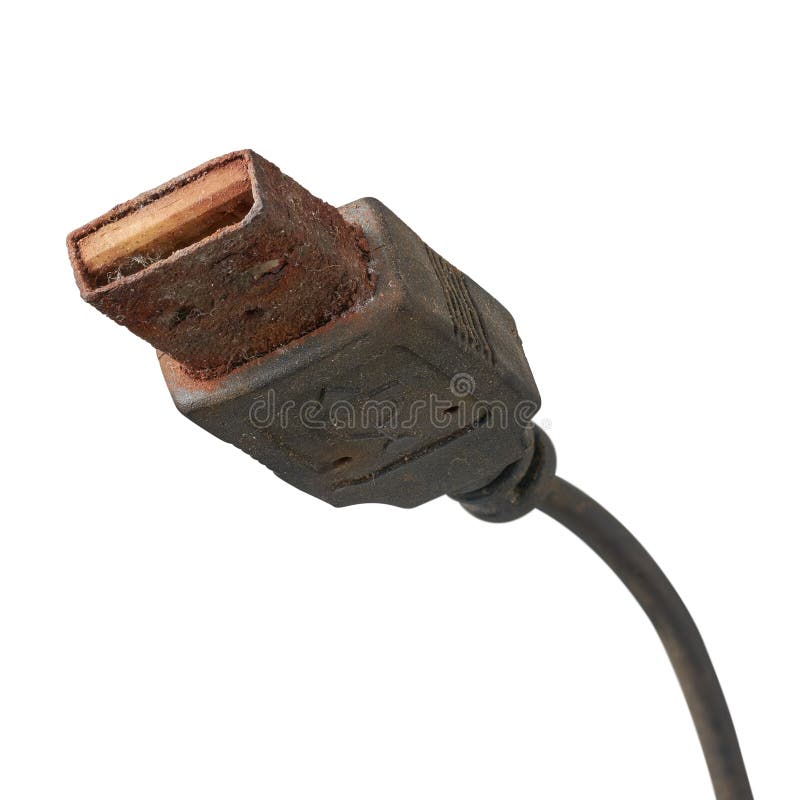 Close-up of Severe Rusty Unusable Usb Port Isolated Stock Image - Image ...
