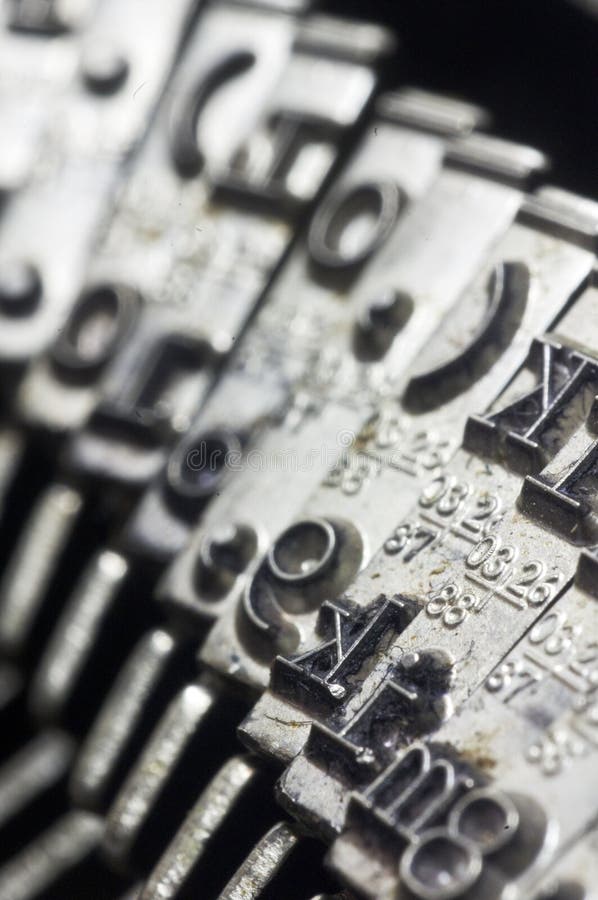 Close Up of Old Vintage Typewriter Keys and Characters Stock Photo ...