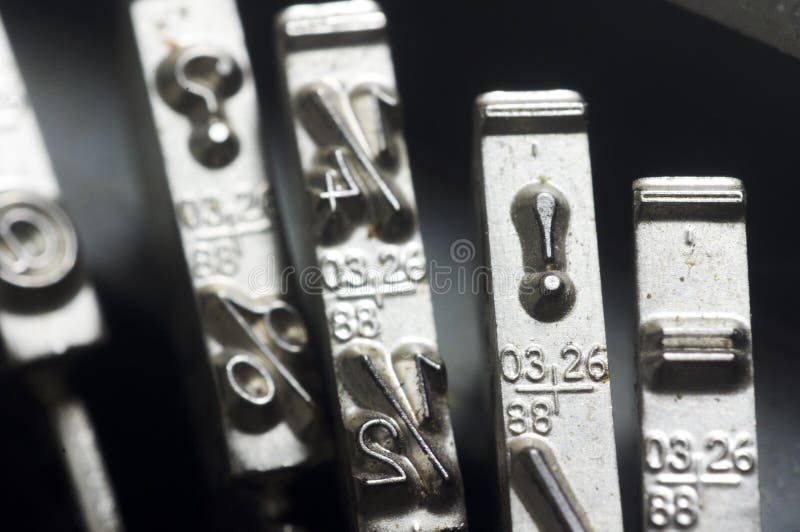 Close Up of Old Vintage Typewriter Keys and Characters Stock Image ...