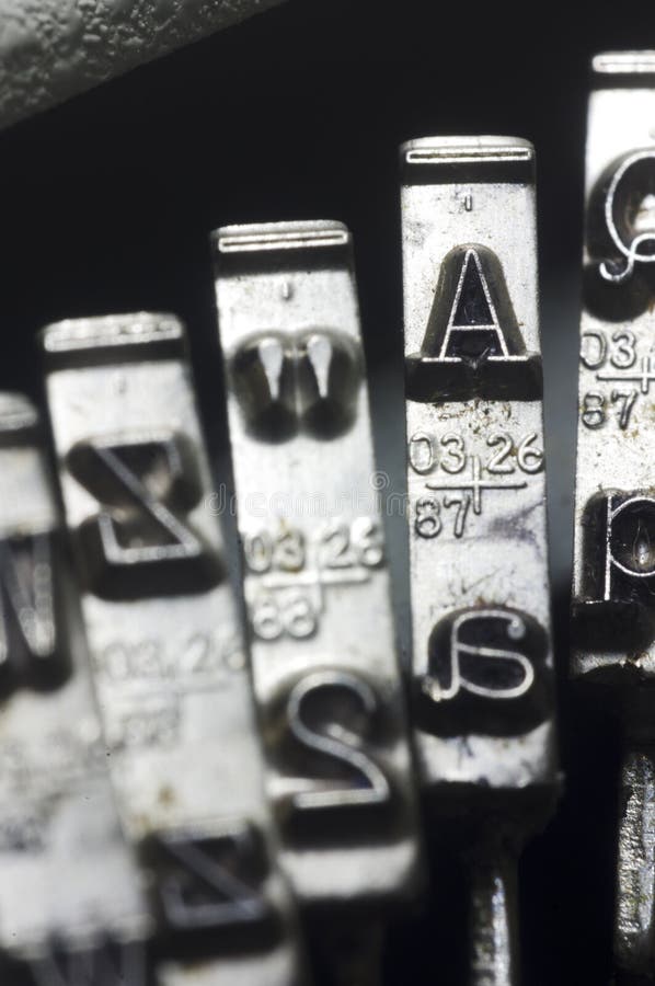 Close Up of Old Vintage Typewriter Keys and Characters Stock Image ...