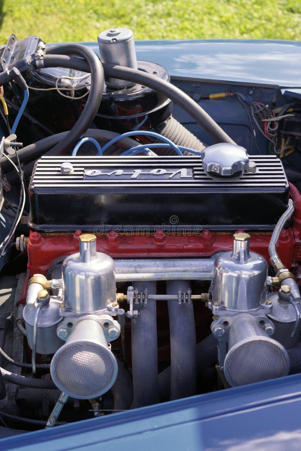 Close-up of Old Volvo Car Engine Compartment Editorial Stock Image ...