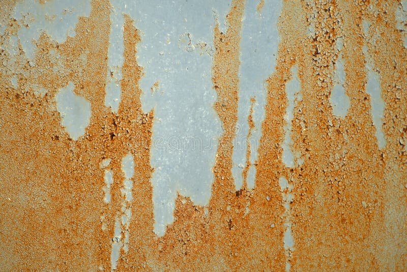 Close-up Old Wall, Covered with Blue Paint with Orange Rust Stock Image ...