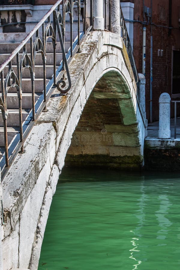 Close Up of Old and White Marble Bridge in Venice, Italy Stock Image ...